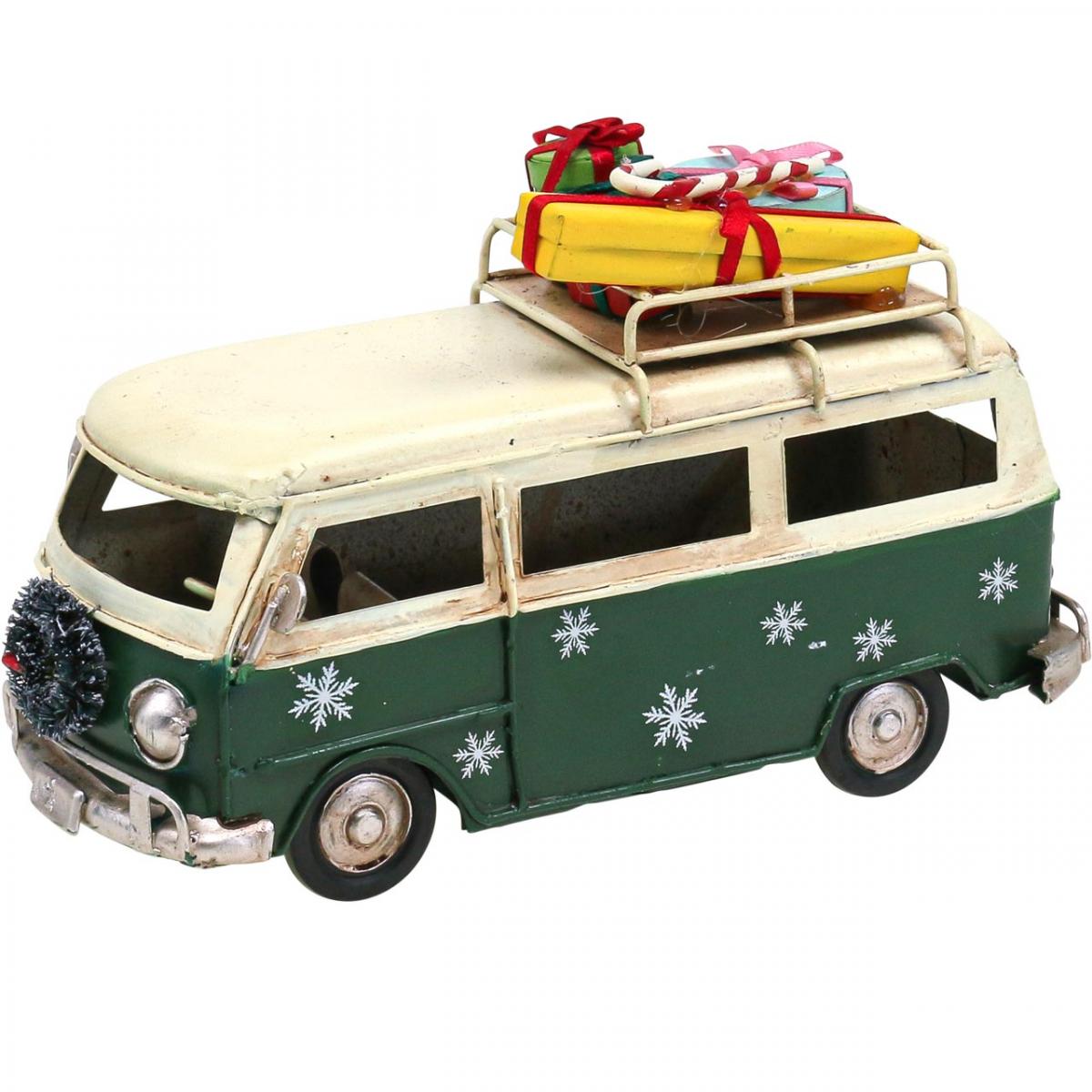 Floristik24.dk Julepynt bil Julebus vintage bus grøn 17cm-386216-GRÜN