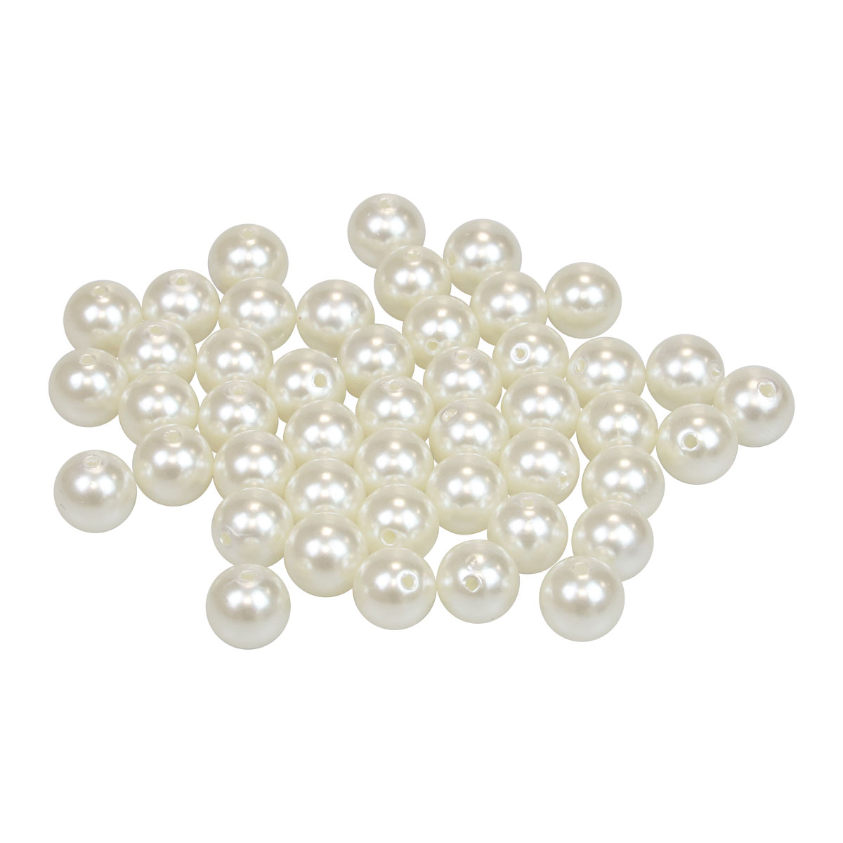 Floristik24.dk Perler til trådning af hobbyperler cremehvide 12mm 300g ...